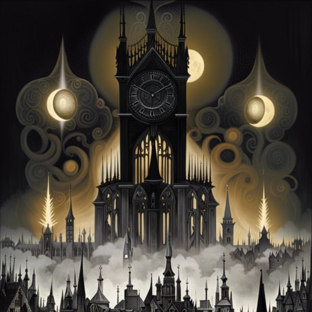 Majestic Clock Tower - AI Generated Artwork - NightCafe Creator