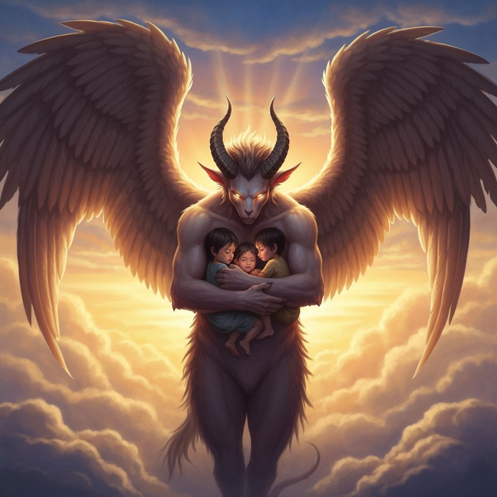 🕊️🧸 Kind Sky Beast Cradling Orphans