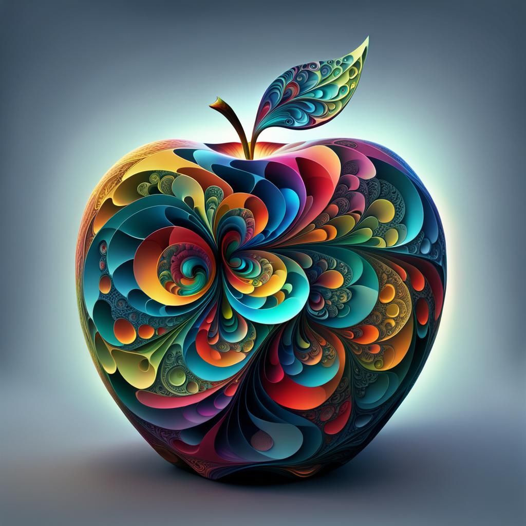 fractal colorful apple - AI Generated Artwork - NightCafe Creator