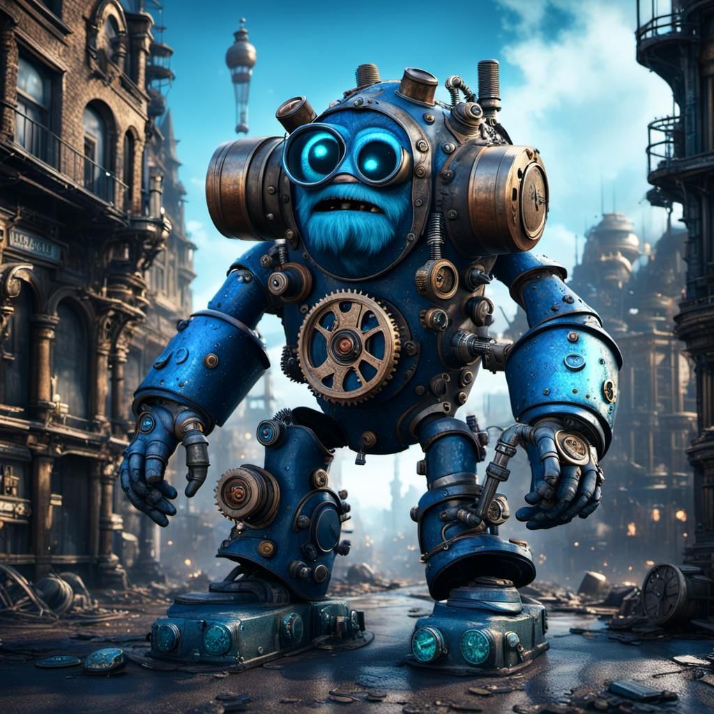 Silly Blue Yeti self-portrait - AI Generated Artwork - NightCafe Creator