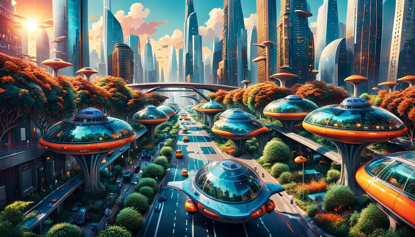 UFO Town - AI Generated Artwork - NightCafe Creator