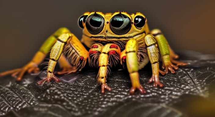 Jumping-spider-frog hybrid #12 - AI Generated Artwork - NightCafe Creator