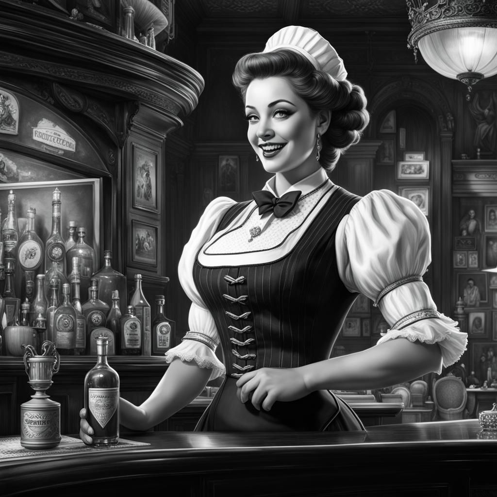 Vintage barmaid - AI Generated Artwork - NightCafe Creator