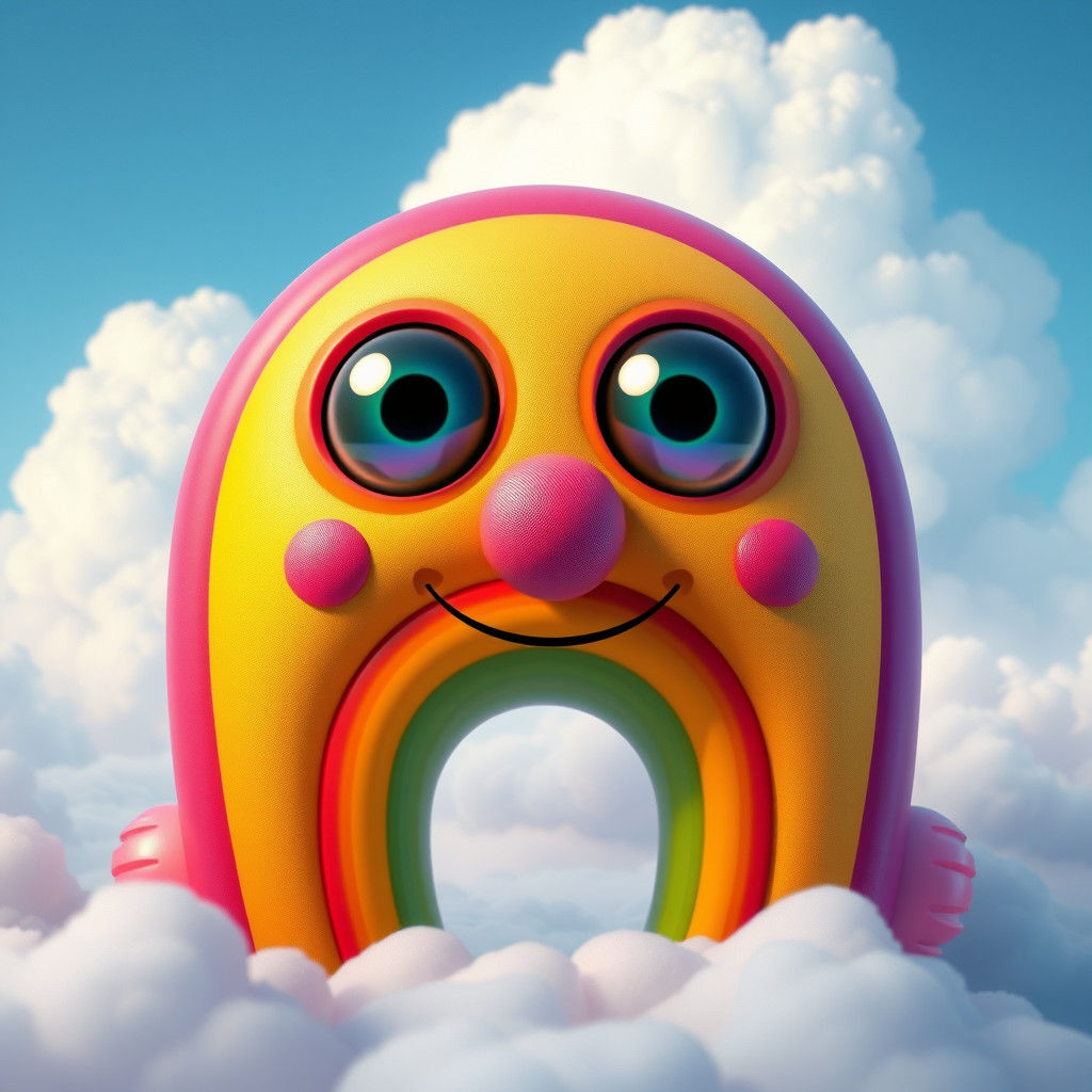 Wonderful Rainbow Entity with Googly Eyes and Smil... - AI Art