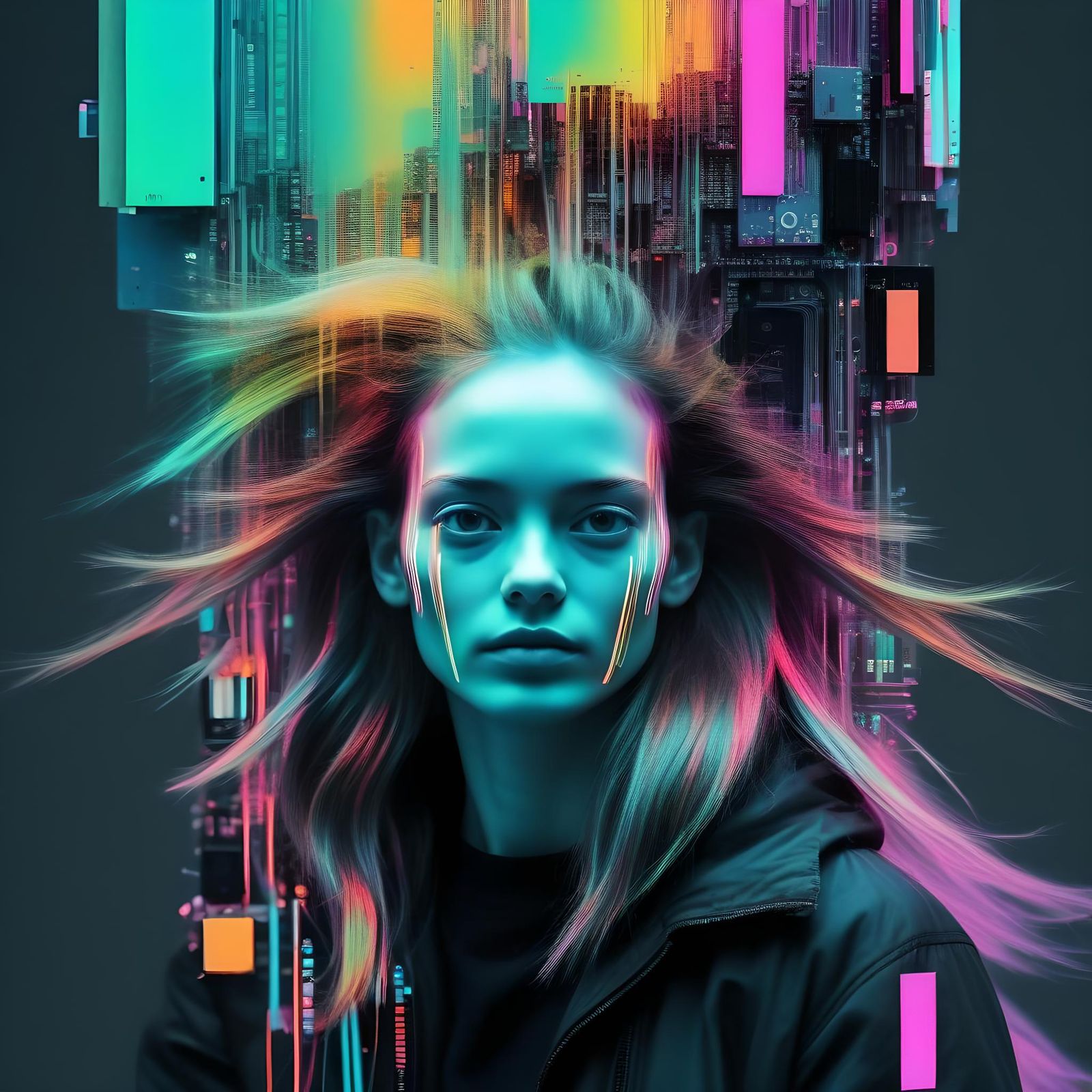 glitch art girl - AI Generated Artwork - NightCafe Creator
