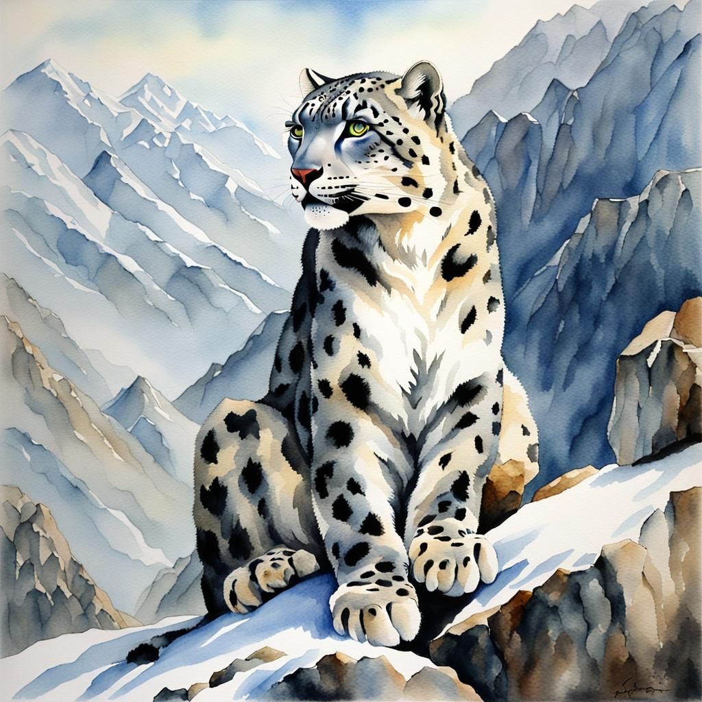 Snow leopard - AI Generated Artwork - NightCafe Creator