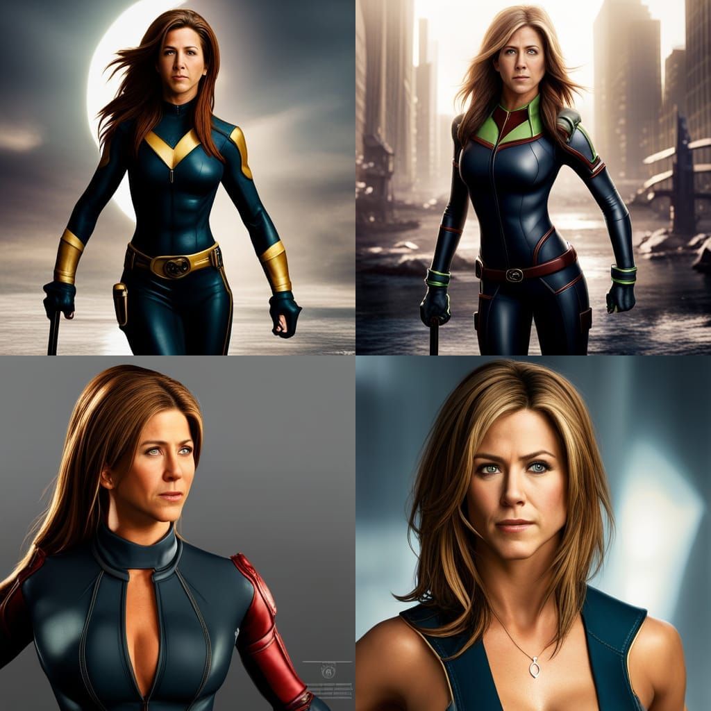 Jennifer Aniston dressed as rogue from the x-men - AI Generated Artwork ...
