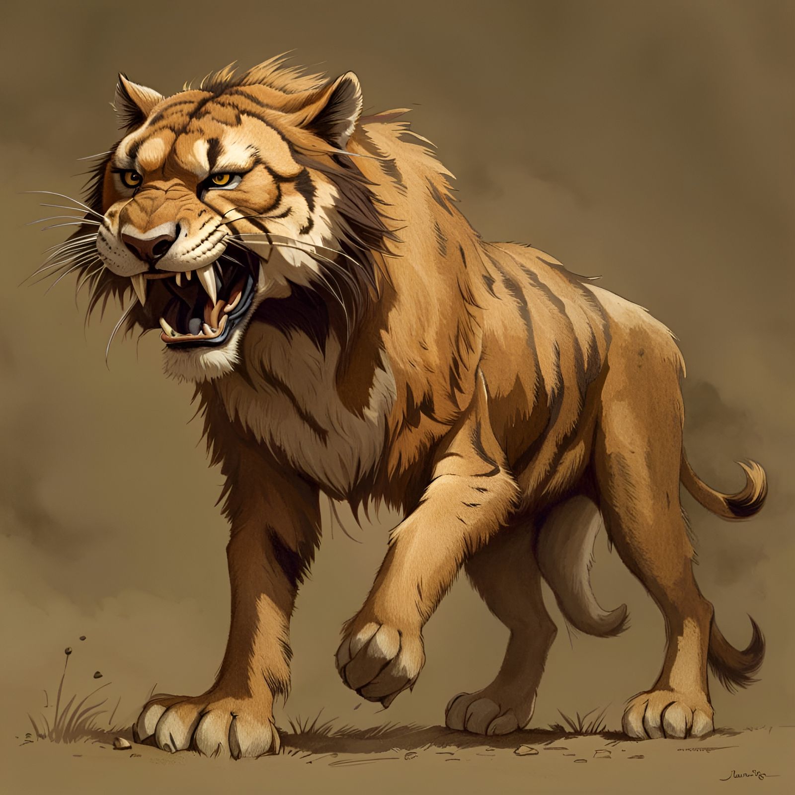 The Smilodon - AI Generated Artwork - NightCafe Creator