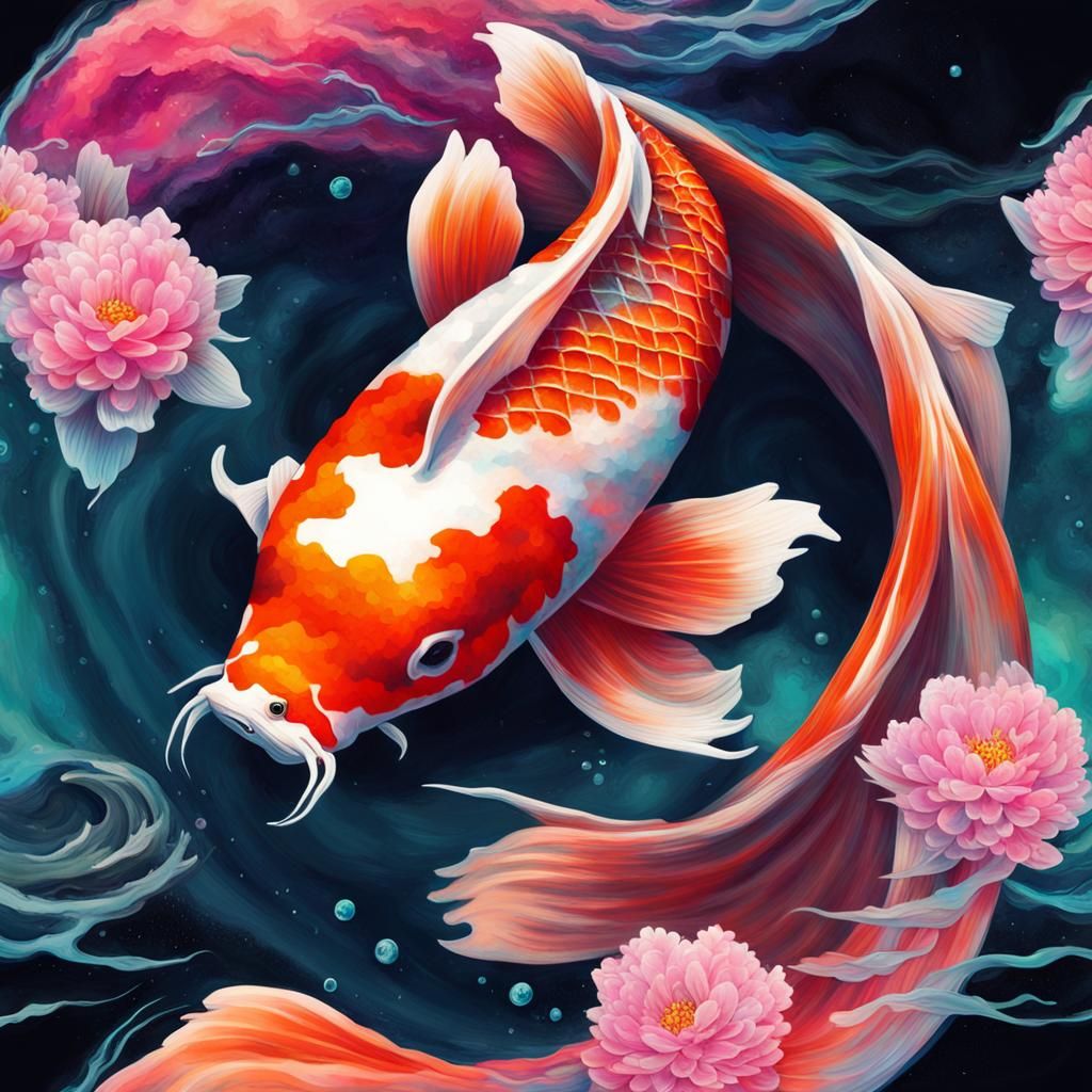 Koi fish - AI Generated Artwork - NightCafe Creator