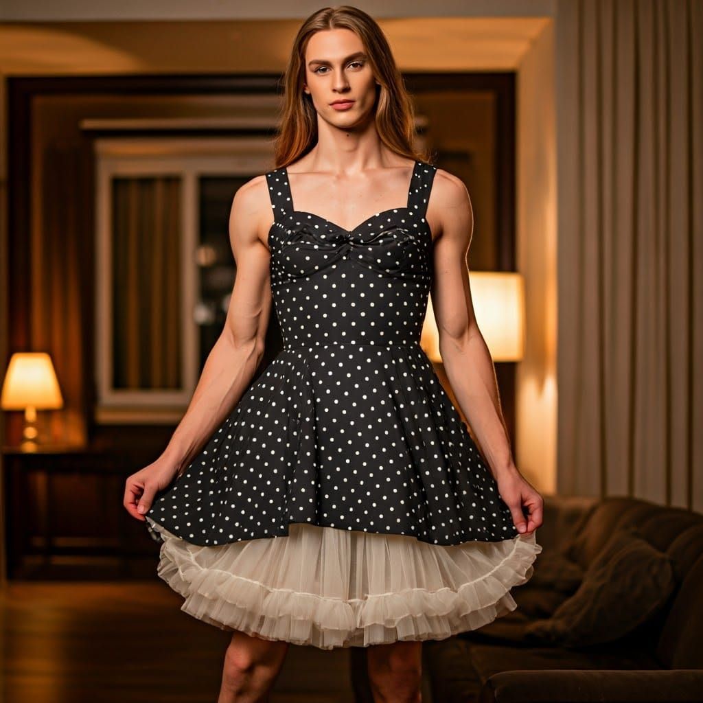 Masculine Elegance in Feminine Finery - AI Art