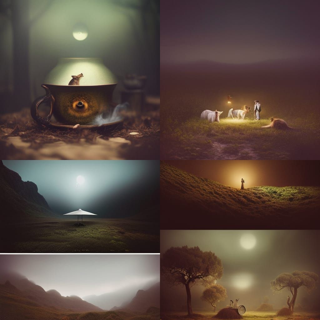 Animals in teacups Nightmares and Dreamscapes - AI Generated Artwork ...