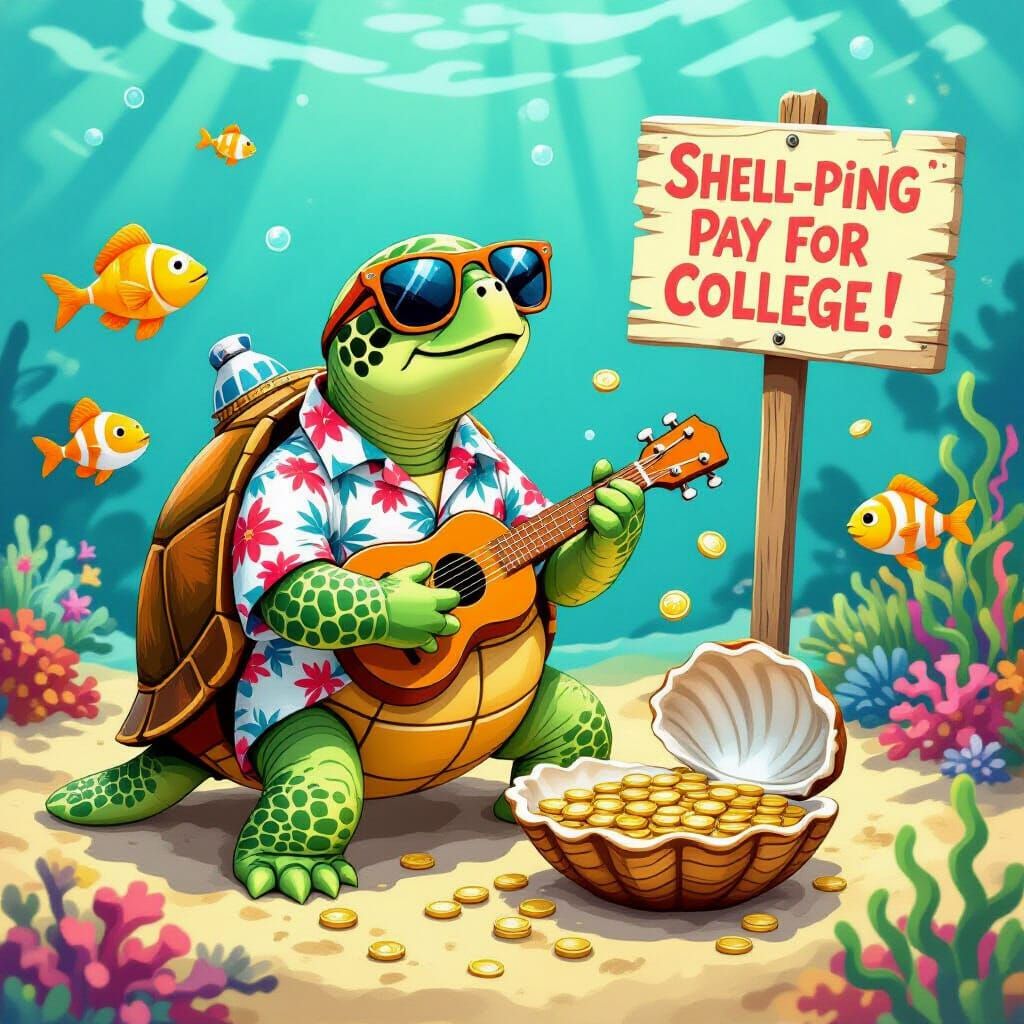 Busker Turtle - Ukulele Turtle Shell-ping for College: Whims...