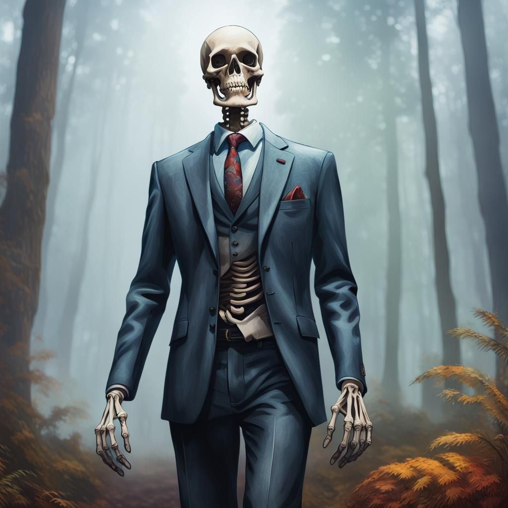 Suited Skeleton - AI Generated Artwork - NightCafe Creator