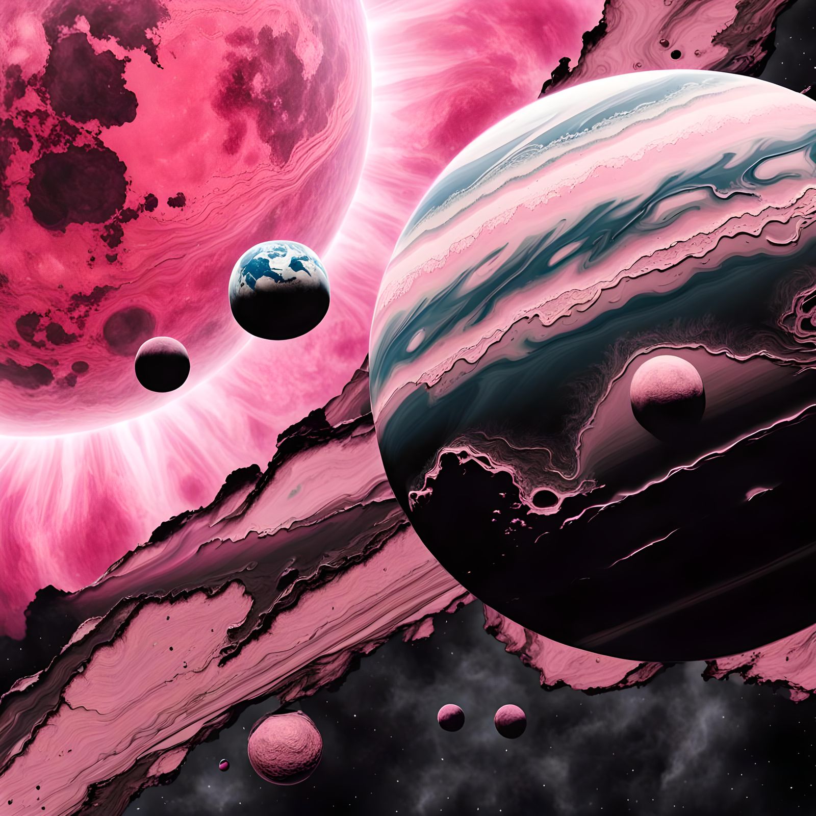 3 Body Problem™ /Pinkworld Planet GJ 504b: Homage 1/5. - AI Generated ...