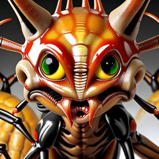 Cute alien insectoid creature from the depths of hell. - AI Generated ...