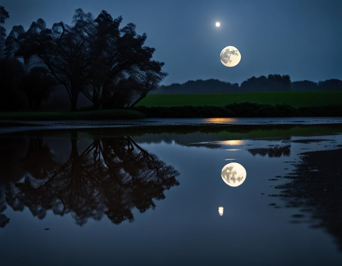 Moon Reflection I - AI Generated Artwork - NightCafe Creator