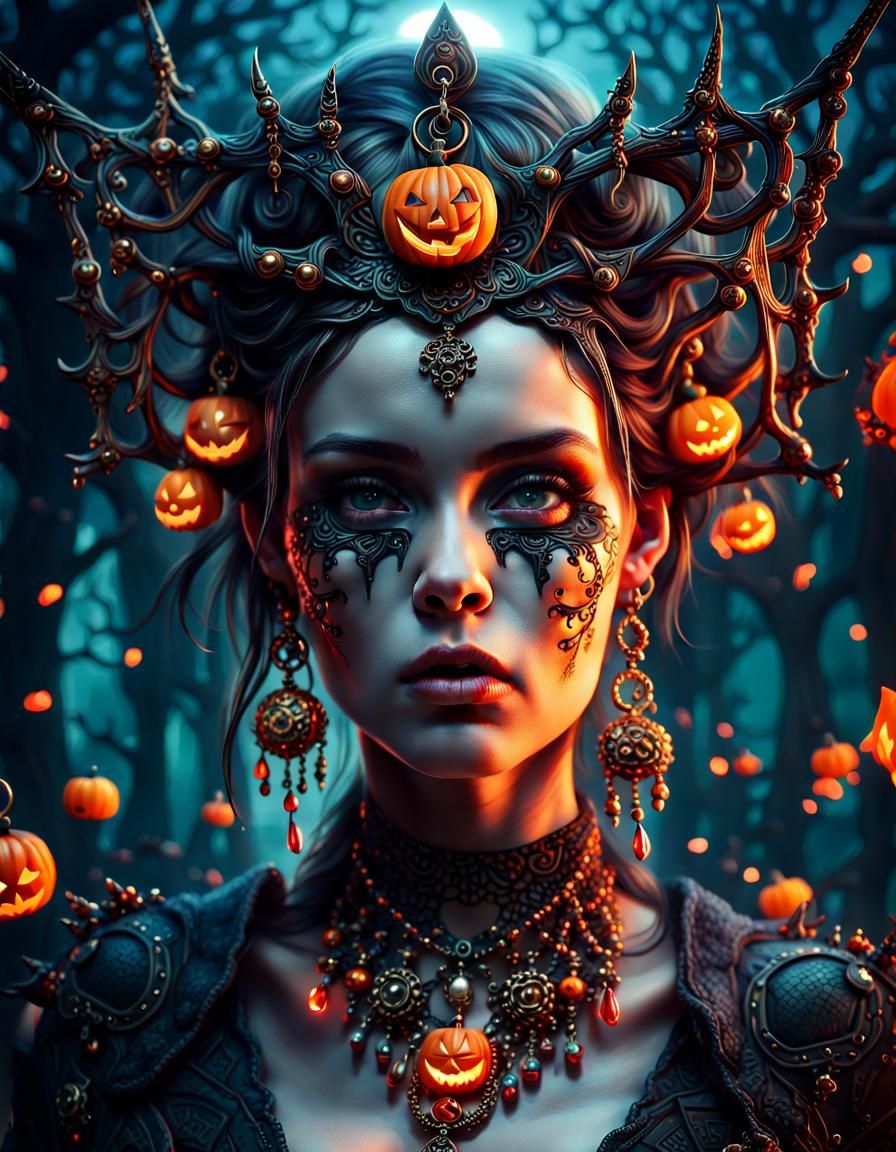 Halloween jewelry girl - AI Generated Artwork - NightCafe Creator