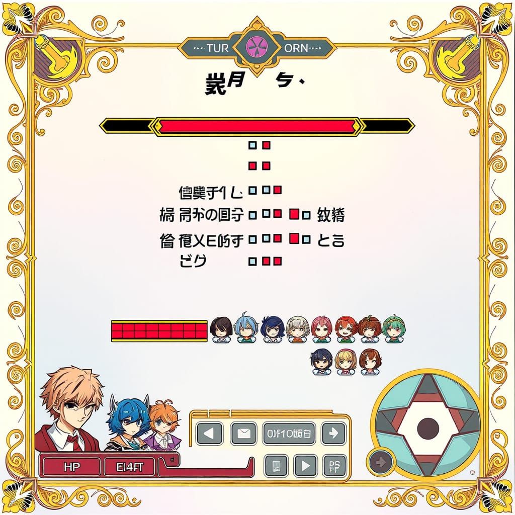 Surreal JRPG Battle Screen in Vibrant, Hand-Drawn ... - AI Art