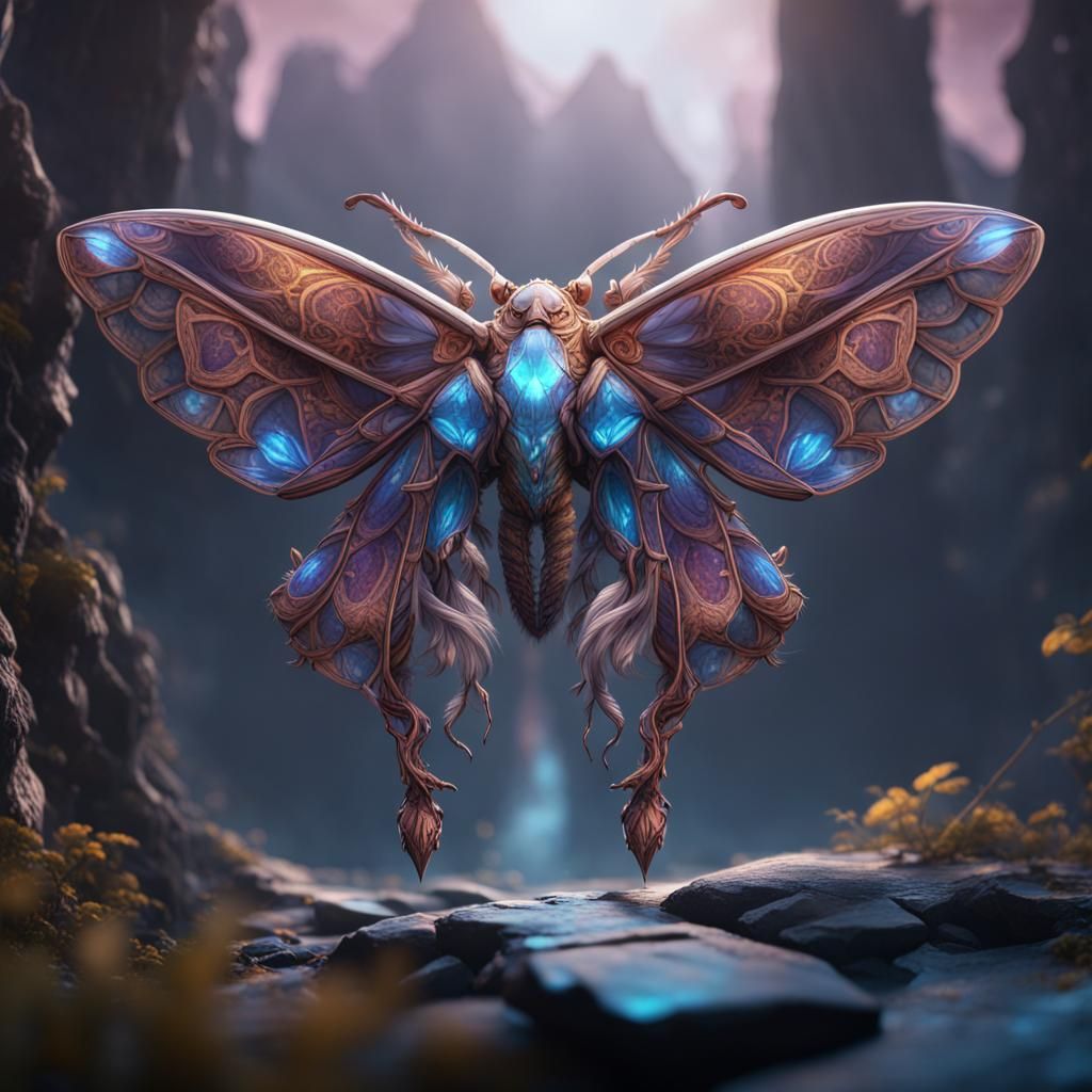 Crystal moth - AI Generated Artwork - NightCafe Creator