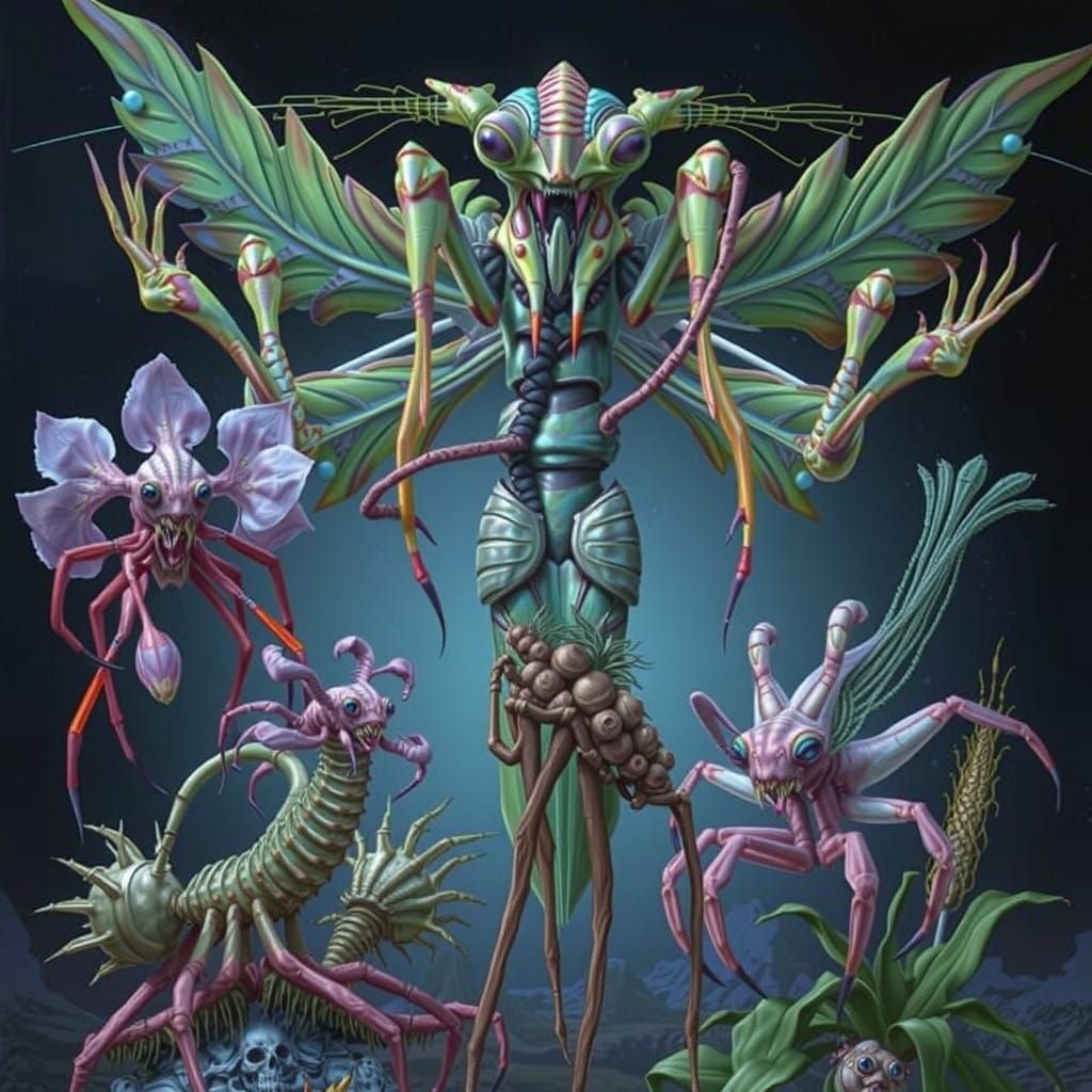 Otherworldly Alien Exoplanet with Xenobiological C... - AI Art