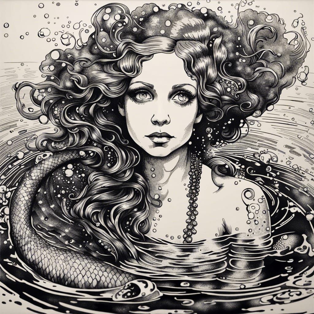 Mermaid in a puddle - AI Generated Artwork - NightCafe Creator