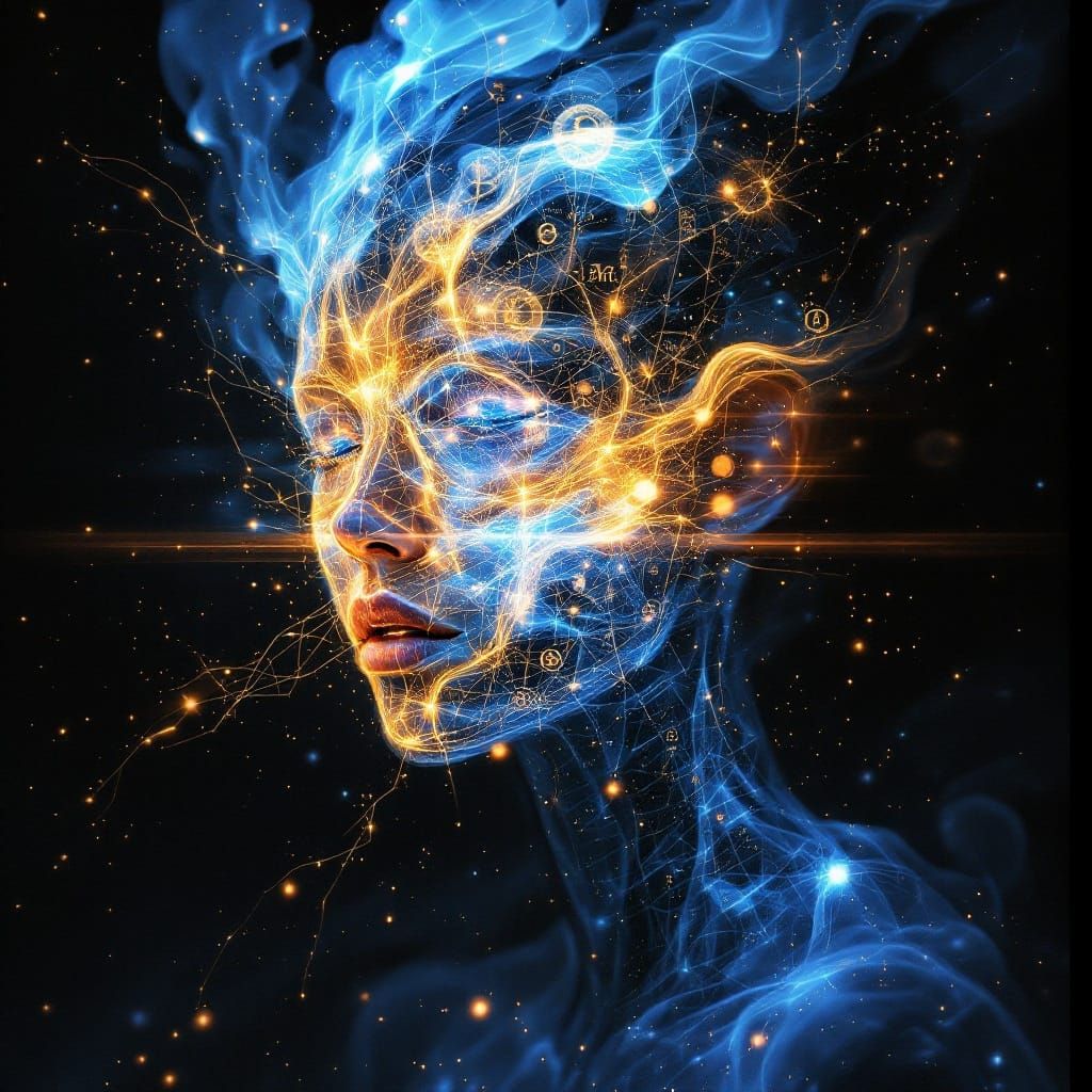 Biomechanical Entity Unveiled in Radiant Vortex of... - AI Art