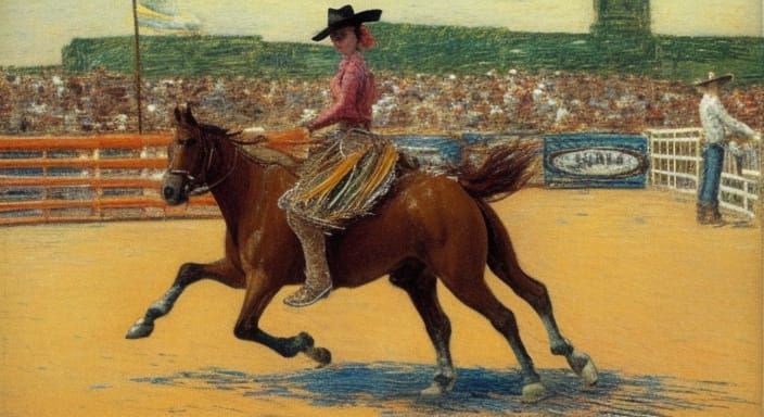Cowgirl at Rodeo - AI Generated Artwork - NightCafe Creator