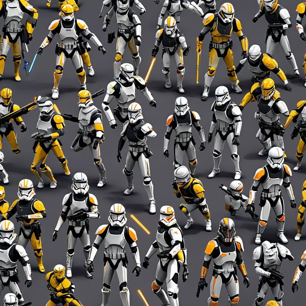 Make me 32 custom clone troopers from star wars - AI Generated Artwork - NightCafe Creator