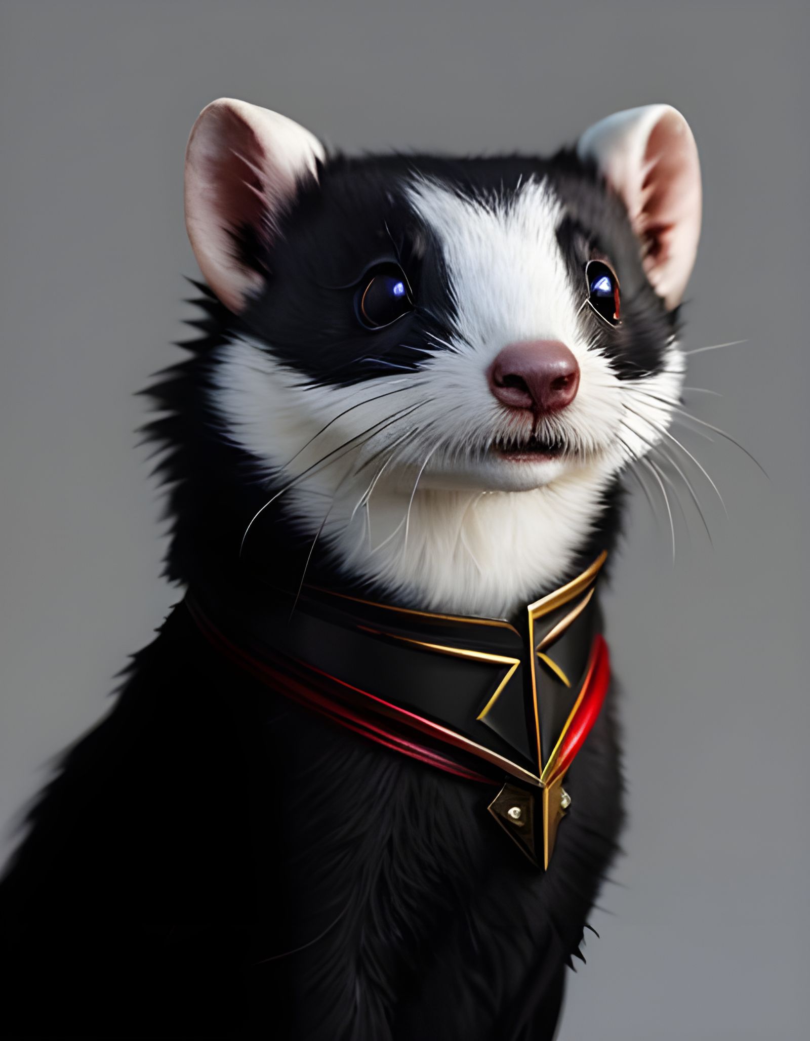 FERRET WITH NECK TIE PORTRAIT - AI Generated Artwork - NightCafe Creator