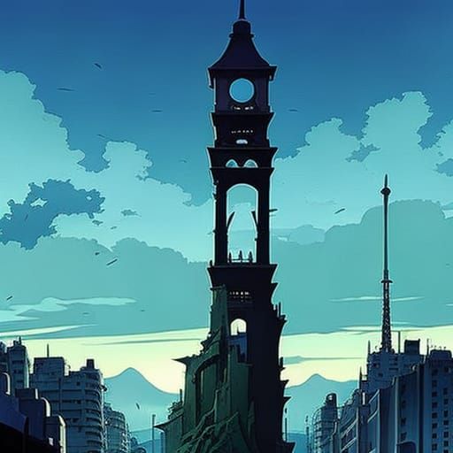 A crumbling clock tower. - AI Generated Artwork - NightCafe Creator