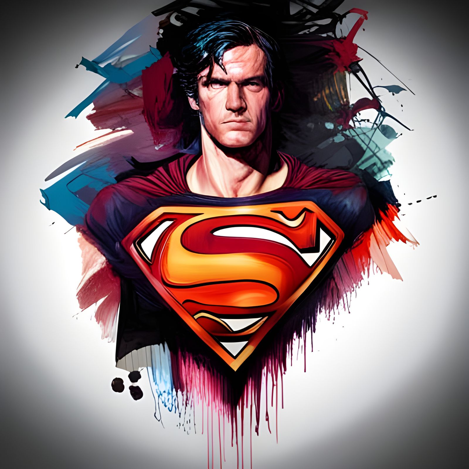a collection of Superman art collage , 8k splash art, Hyperrealistic ...