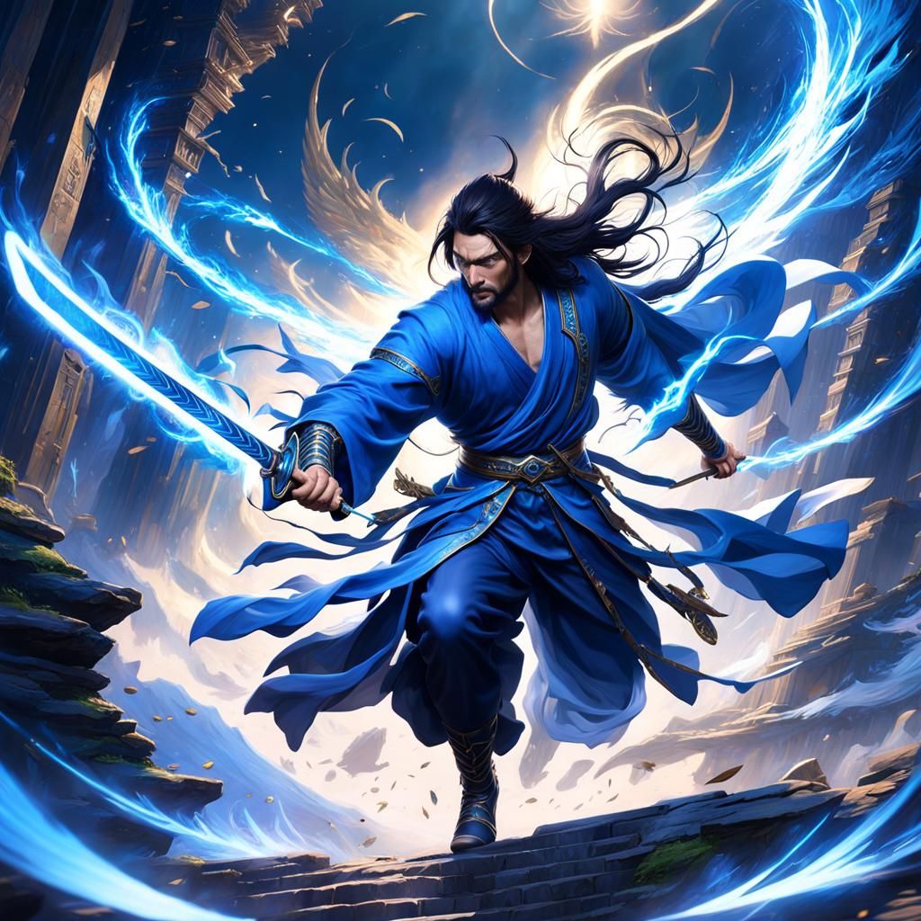 Flying Swordsman - AI Generated Artwork - NightCafe Creator