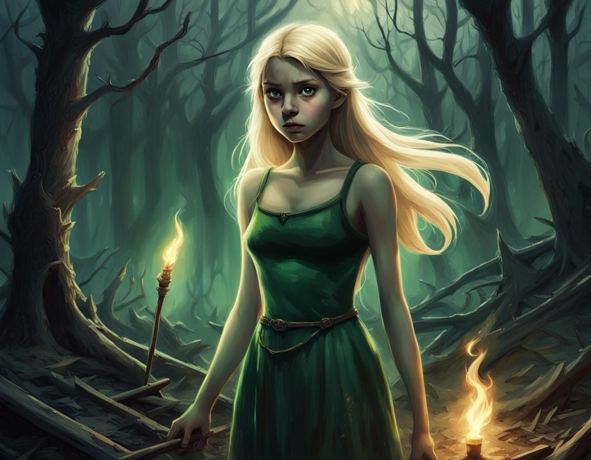 tinkerbell in dark forest - AI Generated Artwork - NightCafe Creator