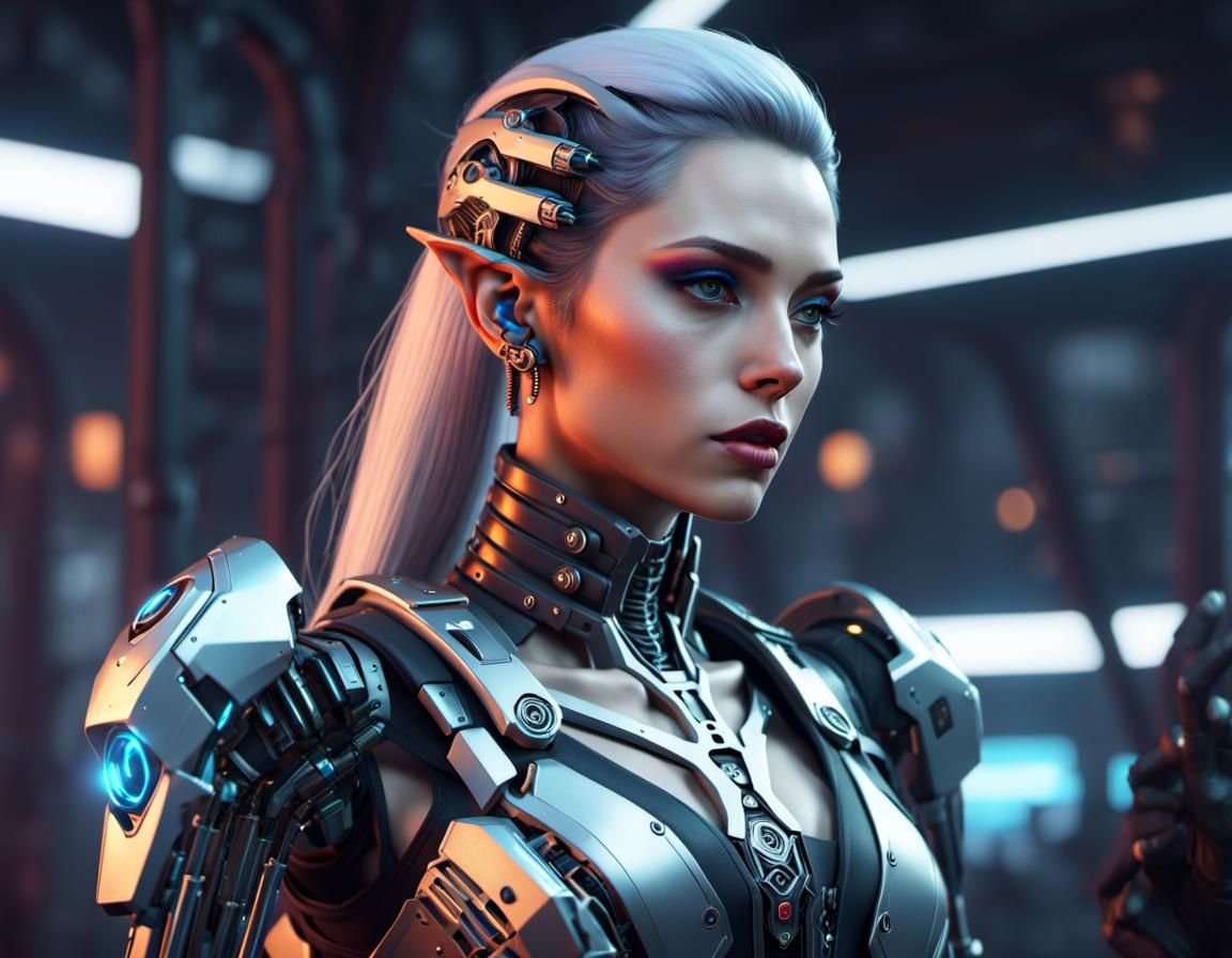 Cyborg Elf - AI Generated Artwork - NightCafe Creator