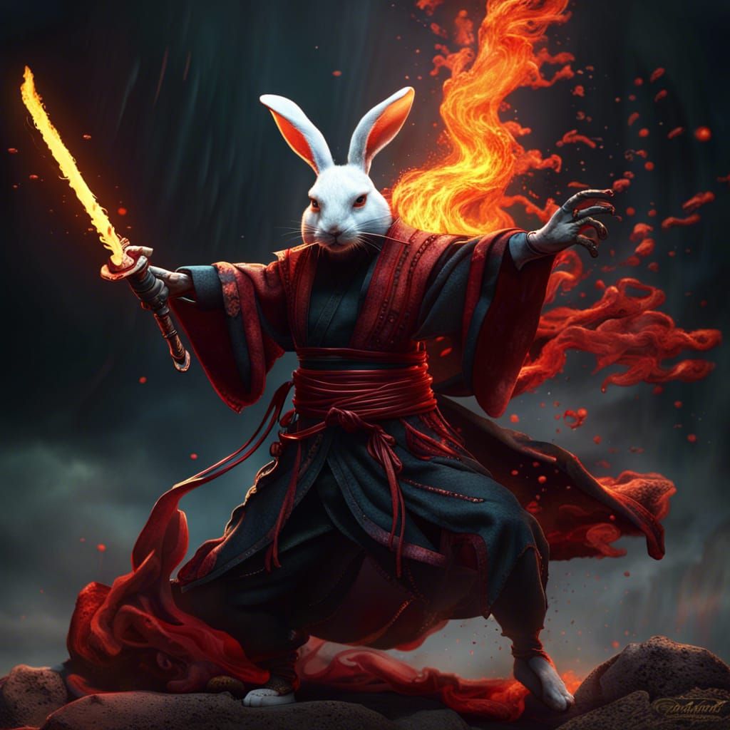 Ronin Hare: The Samurai Rabbit - AI Generated Artwork - NightCafe Creator