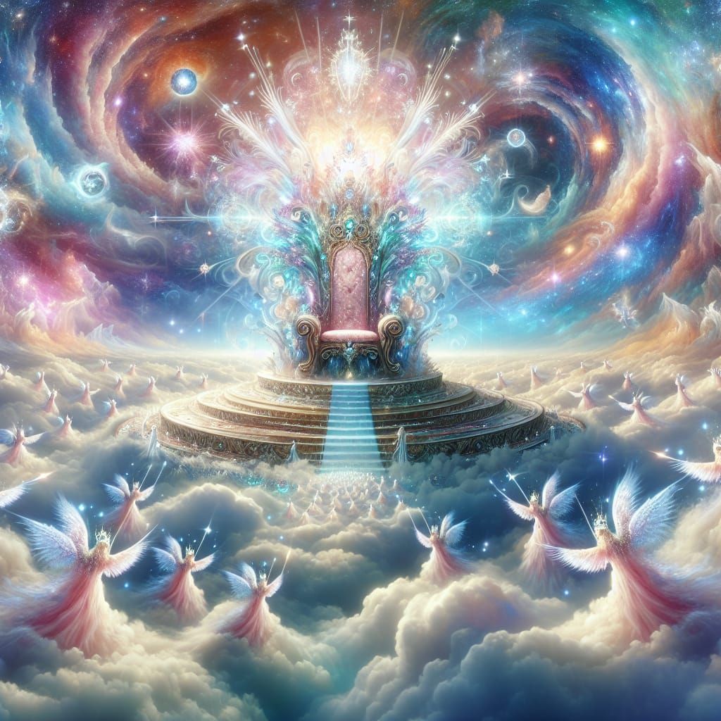 God's throne in heaven - Divine Realm Throne in Heavenly Spl...