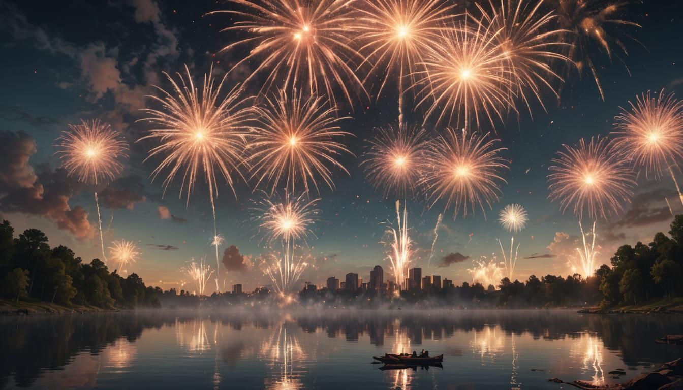 Enjoying The Fireworks - AI Generated Artwork - NightCafe Creator