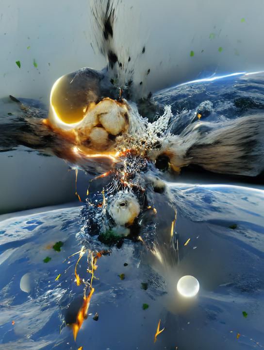 The Moon Crashing into Earth - AI Generated Artwork - NightCafe Creator