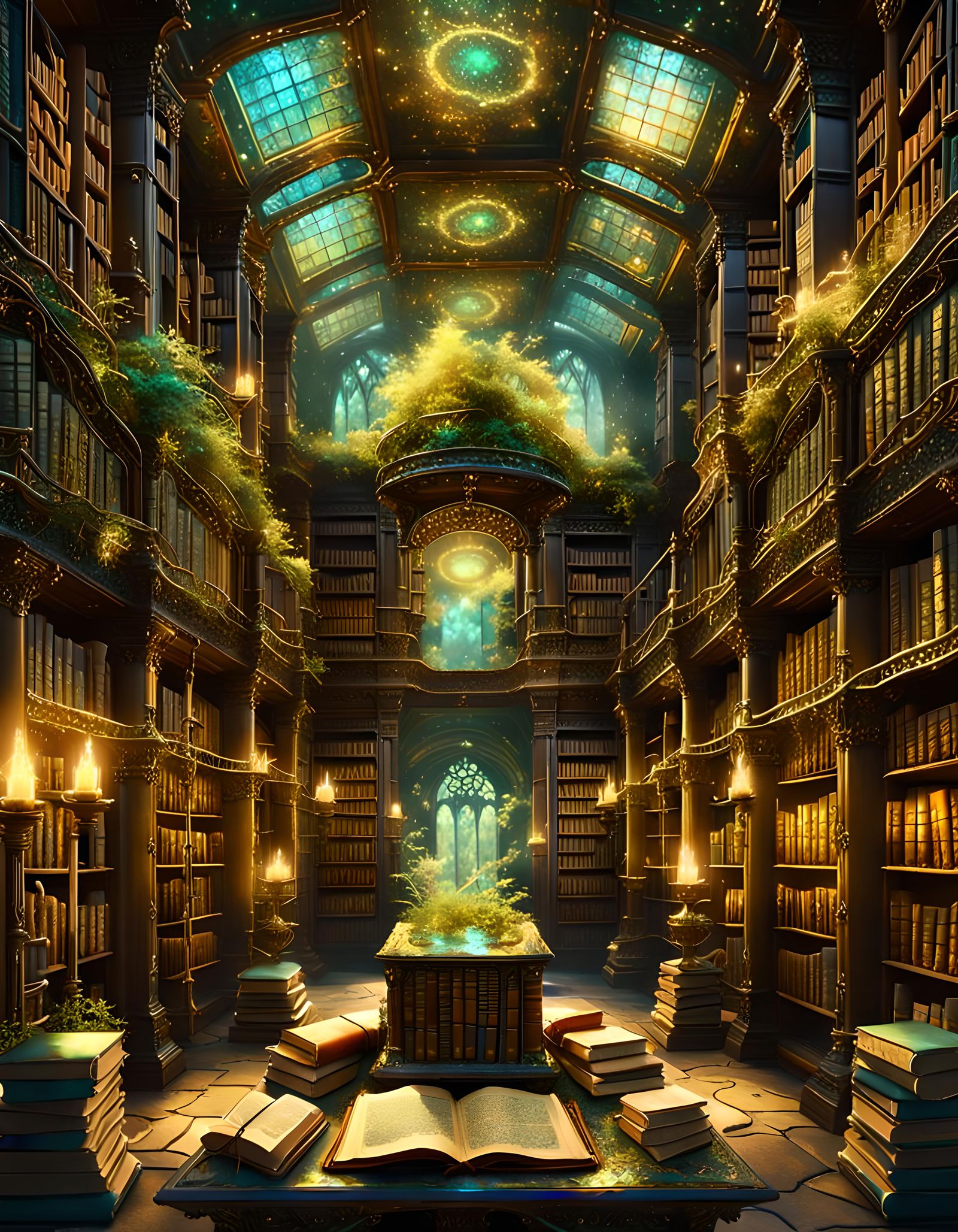 Ancient Libraries - AI Generated Artwork - NightCafe Creator
