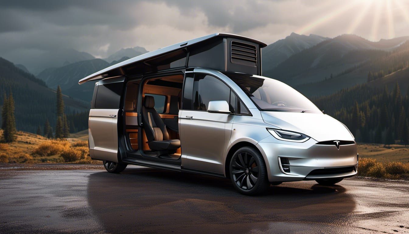 TESLA Van Camper - AI Generated Artwork - NightCafe Creator
