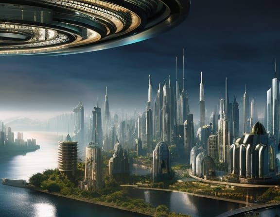 UFO over the city, nope that's one of ours - AI Generated Artwork ...