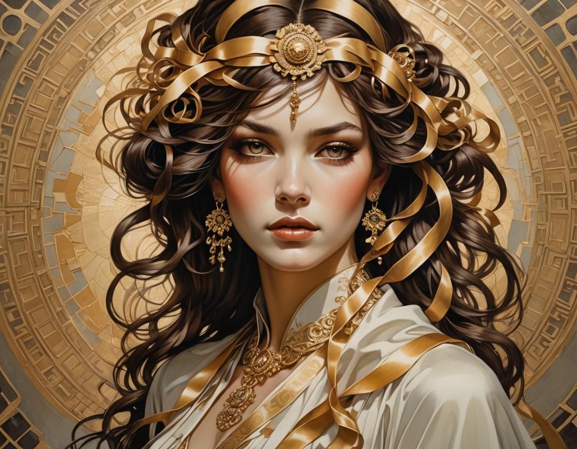 Woman Beribboned - AI Generated Artwork - NightCafe Creator
