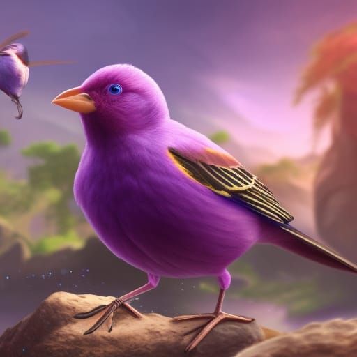 Drawing of purple canary bird - AI Generated Artwork - NightCafe Creator