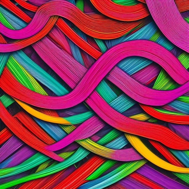 Woven tangles abstract shapes Vibrant colours - AI Generated Artwork ...