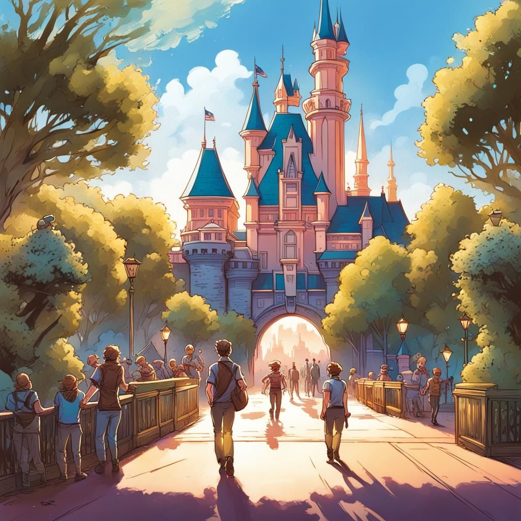 A sunny day in Disneyland - AI Generated Artwork - NightCafe Creator