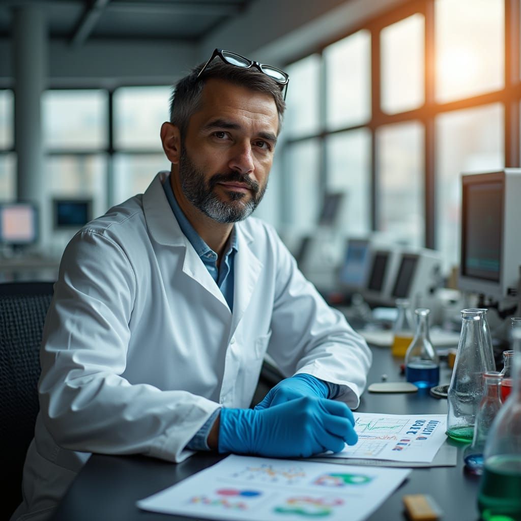 Realistic Digital Portrait of a Chemist at Work - AI Art
