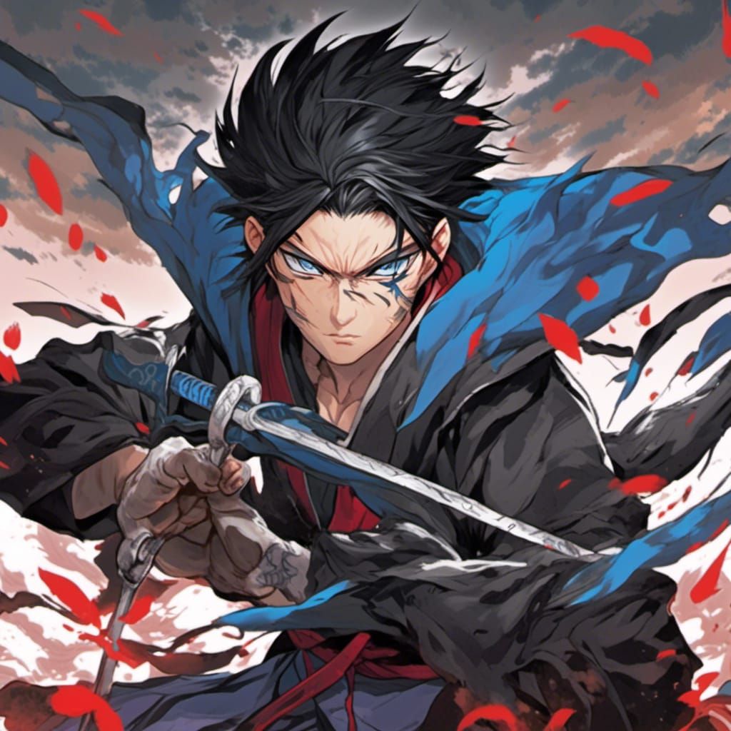 Kimetsu No Yaiba Kenshi Takanda stands as a formidable figure, his body ...