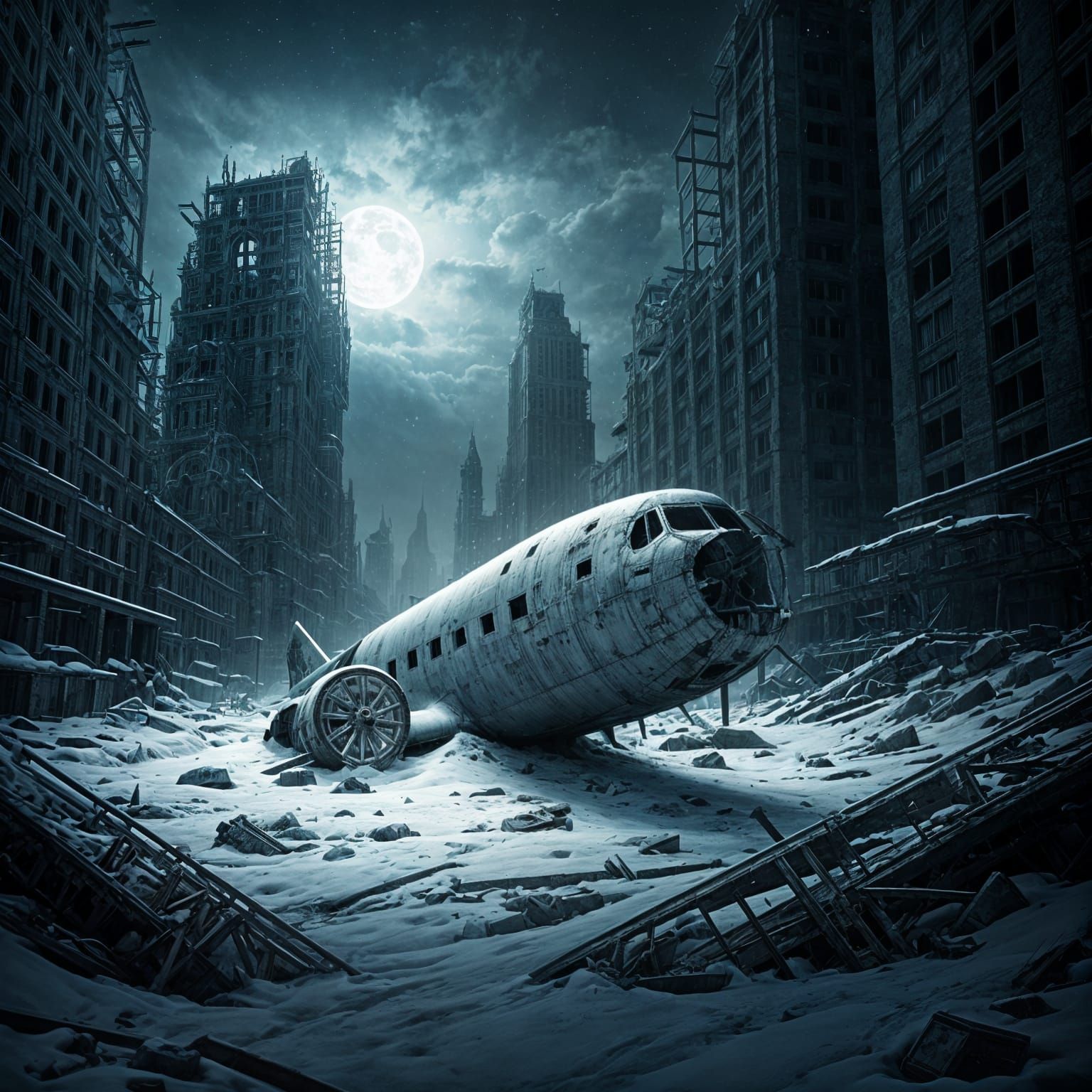 Empty cities, empty skies - Surreal Ruins of a Crashed Plane...