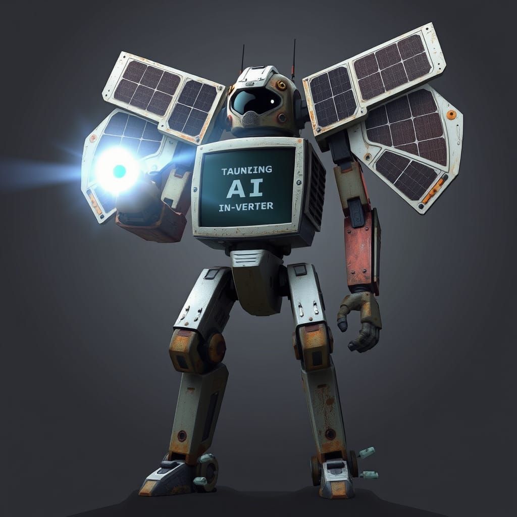 Solar-Powered Robot Colossus in Dystopian Style - AI Art