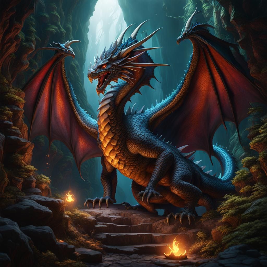cave dragon - AI Generated Artwork - NightCafe Creator